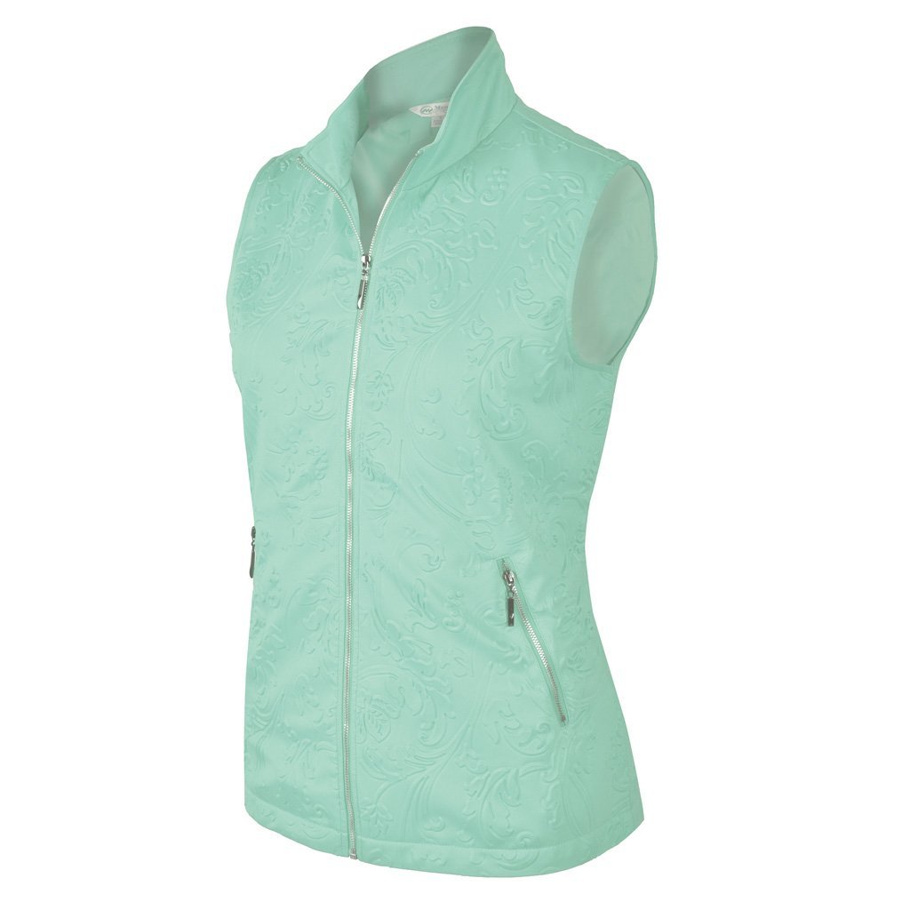 Monterey Club Womens 3D Floral Emboss Texture Knit Golf Vests