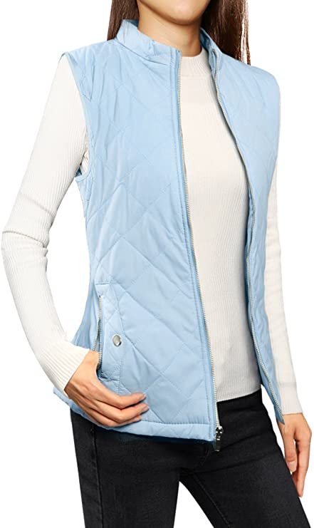 Allegra K Womens Stand Collar Lightweight Golf Vests